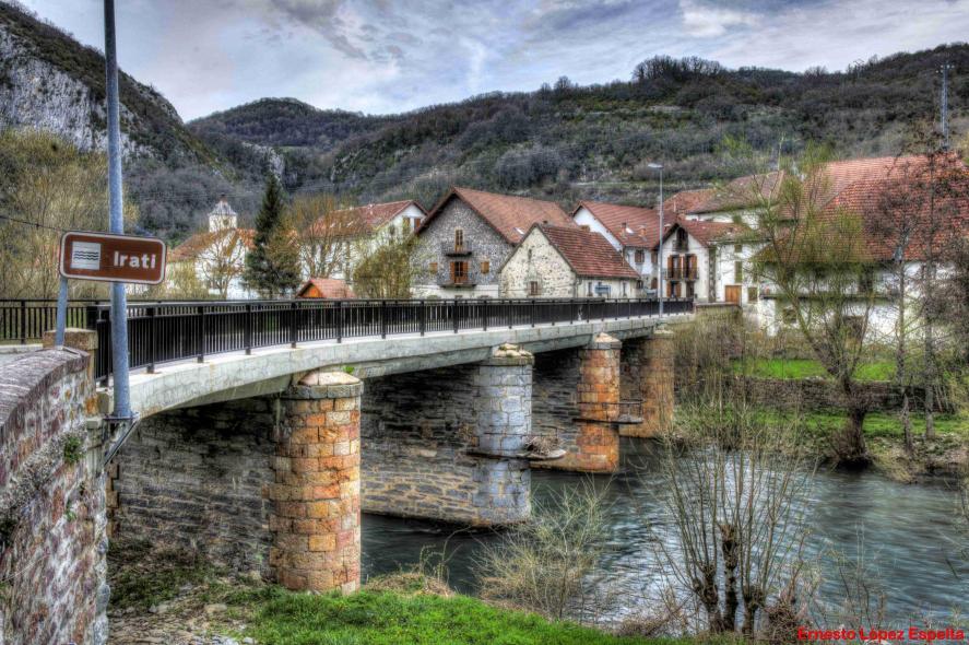 Carretera sobre el puente, ARIBE (Navarra)