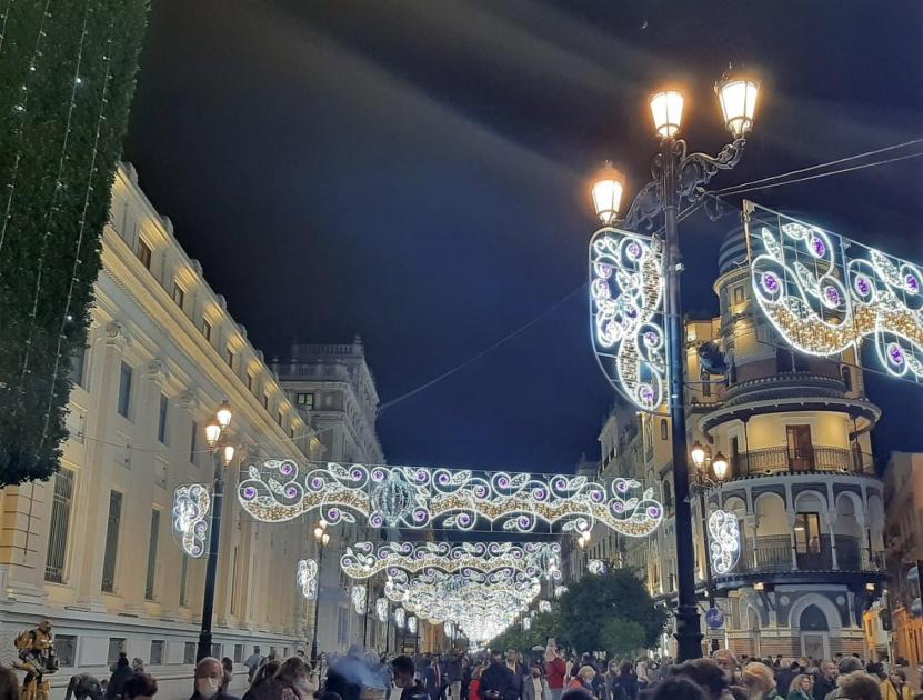 La Avenida de la Constitución con la iluminación navideña, SEVILLA