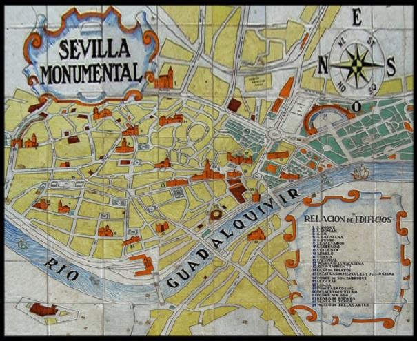 Monumentos mapa turistico sevilla | Arsecultur.com