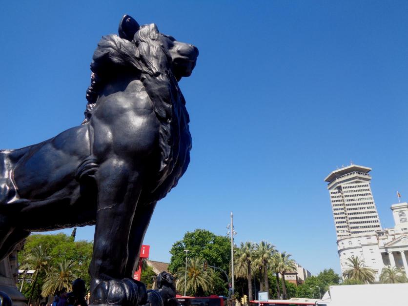 León del monumento a Colón, BARCELONA